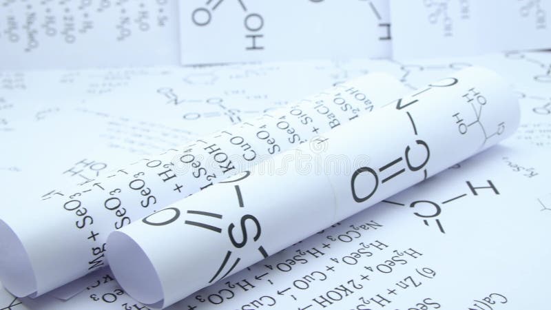Paper Drawings of Chemical Formulas of Elements Stock Footage - Video ...