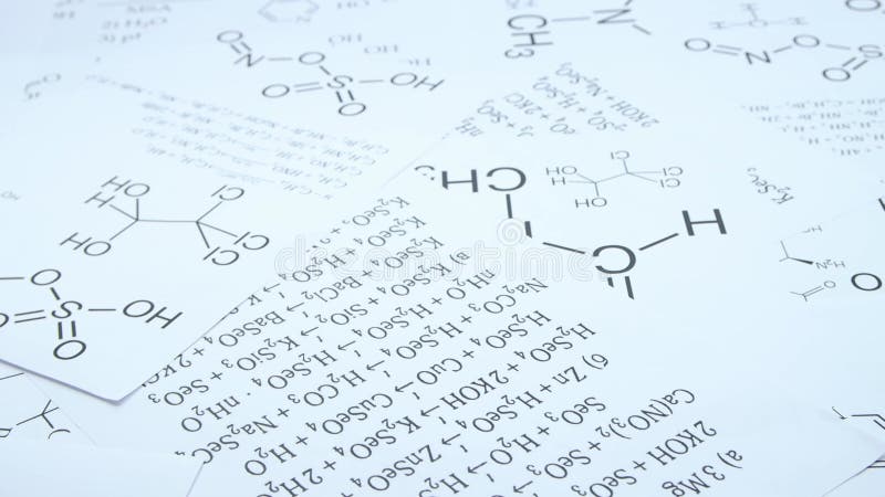 Paper Drawings of Chemical Formulas of Elements Stock Footage - Video ...