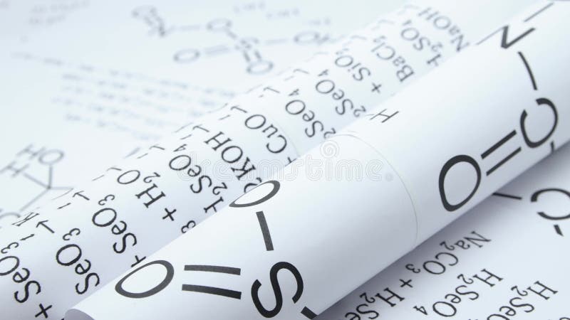 Paper Drawings of Chemical Formulas of Elements Stock Footage - Video ...