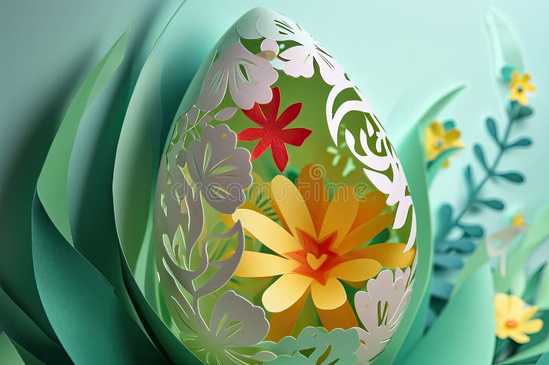 Paper Easter Egg Easter Card Happy Easter Greeting Card Template in ...