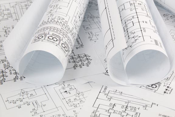 Paper Electrical Engineering Drawings. Electronics Engineer Project ...