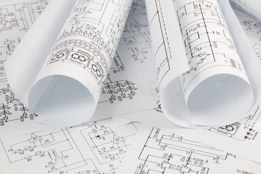 Paper Electrical Engineering Drawings. Electronics Engineer Project ...