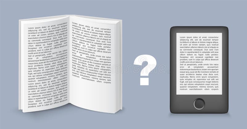 Paper and Electronic Book To Choose Vector Stock Illustration ...