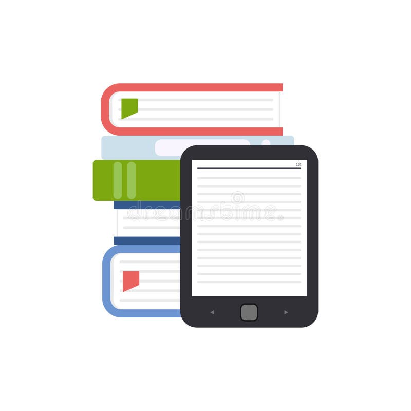 Paper and Electronic Books. Hobby Reading. Concept for Education and ...