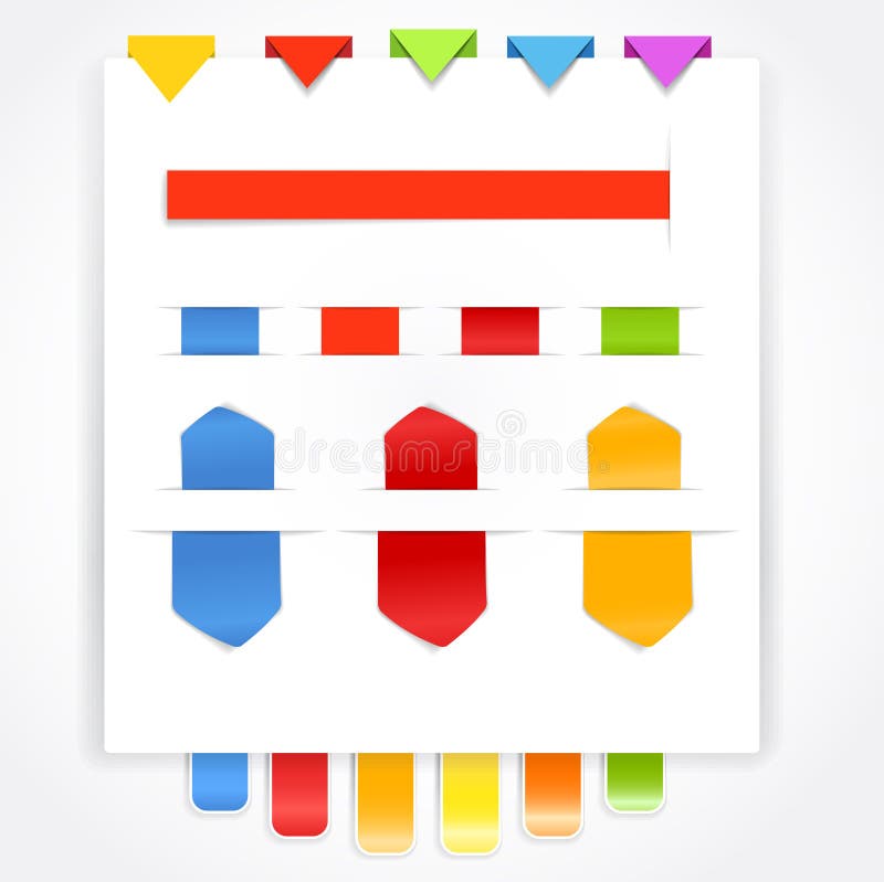 Paper elements collection stock vector. Illustration of clip - 24249693