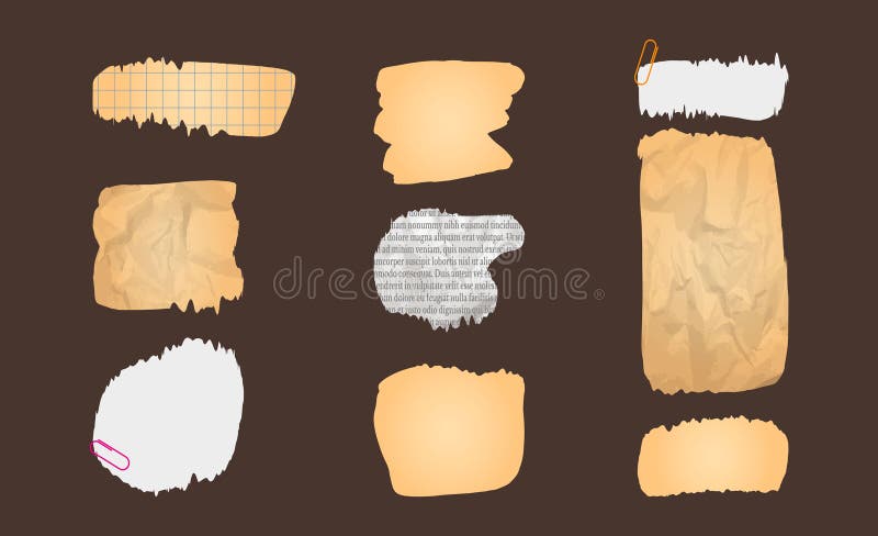 Paper and Elements Scrapbooking Old Torn Crumpled. Stock Vector ...