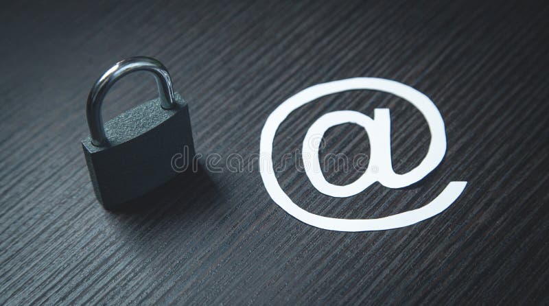 Paper Email Symbol and Padlock. Protection of Personal Data Stock Image ...