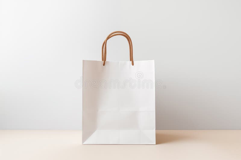 Blank paper bag mockup stock illustration. Illustration of advertising ...