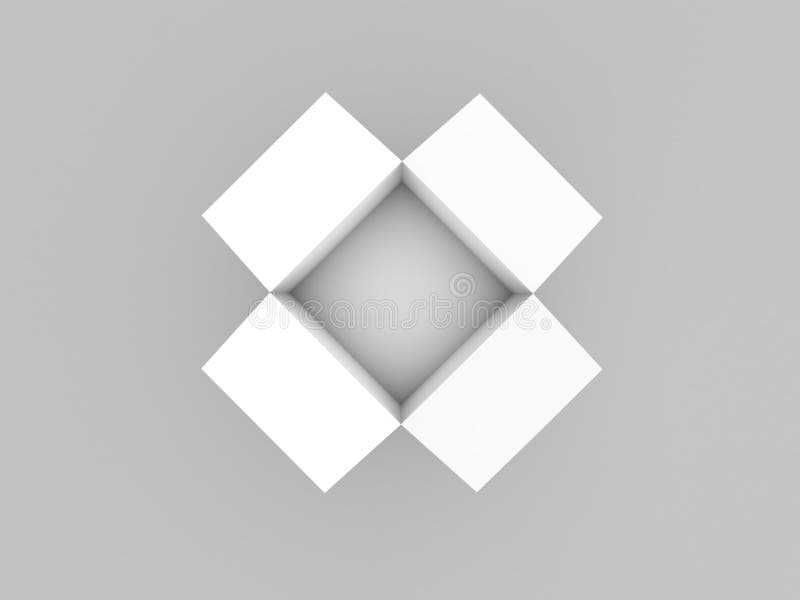 Paper Empty Box on a Gray Background. Stock Illustration - Illustration ...