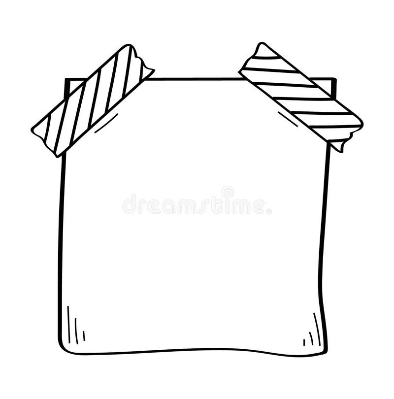 Paper Empty Sheet in Doodle Style. Sketch Stikers Vector Illustration ...