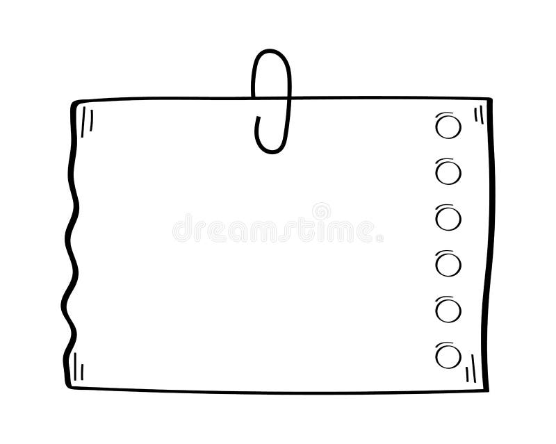 Paper Empty Sheet in Doodle Style. Sketch Stikers Vector Illustration ...
