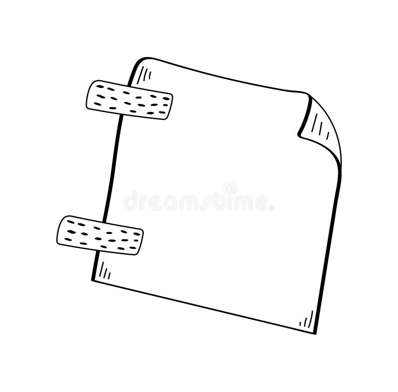 Paper Empty Sheet in Doodle Style. Sketch Stikers Vector Illustration ...