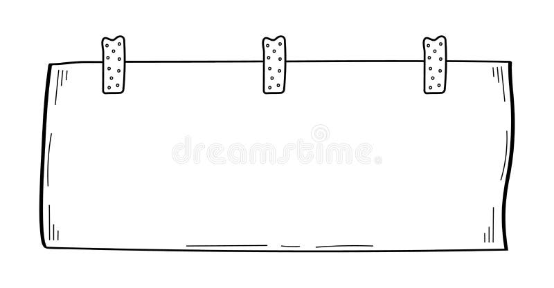 Paper Empty Sheet in Doodle Style. Sketch Stikers Vector Illustration ...