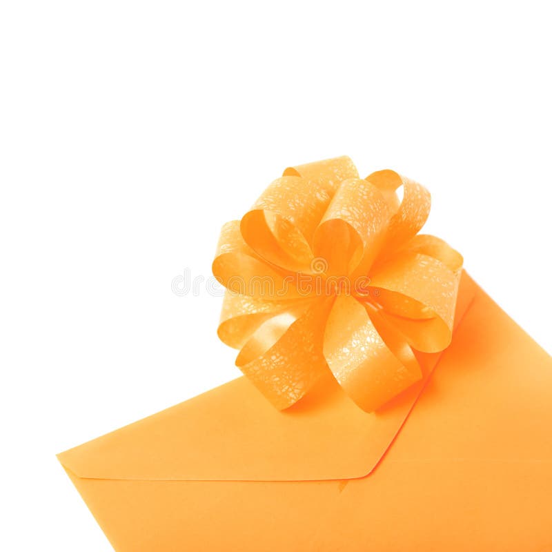 Paper Envelope Decorated with the Bow Stock Image - Image of decoration ...