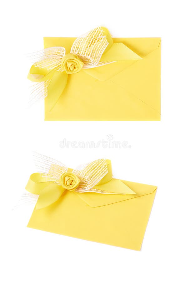 Paper Envelope Decorated with the Bow Stock Image - Image of love, knot ...