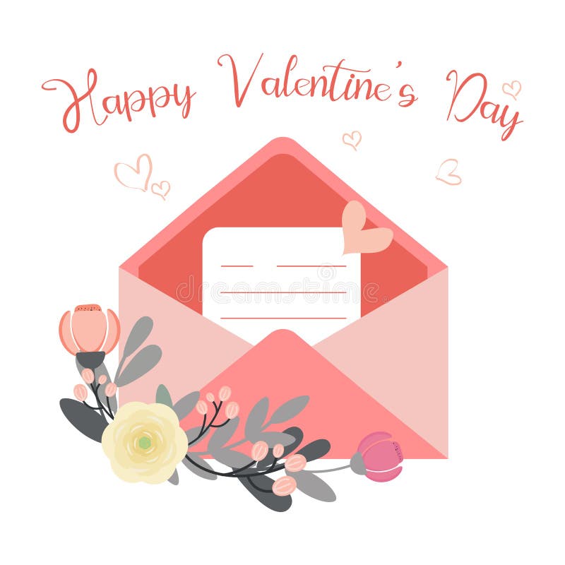 Paper Envelope with Valentine.Happy Valentine S Day Greetings Stock ...