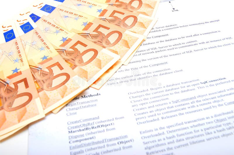 Paper euro stock image. Image of studio, money, account - 13222925