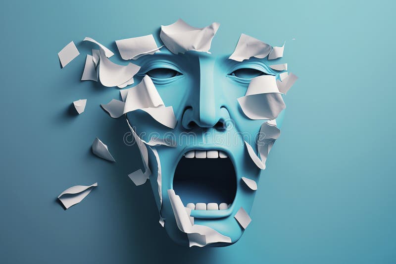 Paper Face Concept. Generative AI. Stock Illustration - Illustration of ...