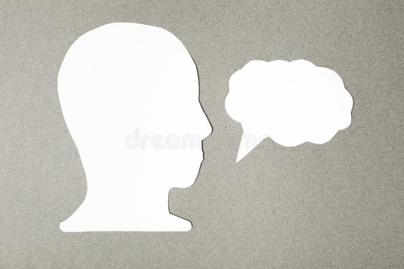 Paper Face and Speech Bubble on Colorbackground Copy Space for Text ...