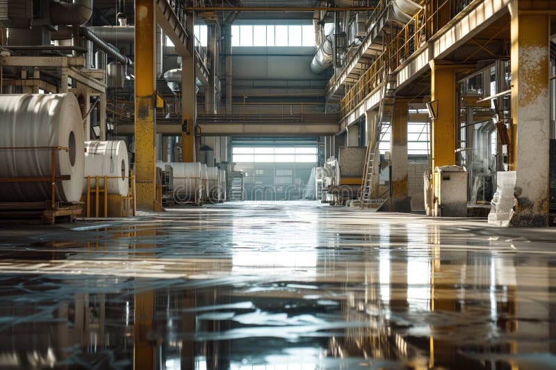 A Paper Factory Mill Production Machine is Shown Inside Stock Photo ...
