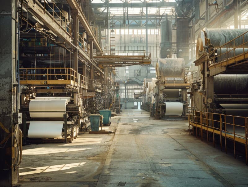 Paper Factory Rolls stock image. Image of stationery - 376757257