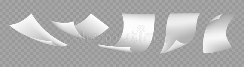Paper Falling Down, Document Carried by Wind Stock Illustration ...