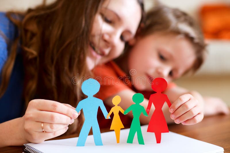 Paper family stock photo. Image of education, craft, adult - 11094824