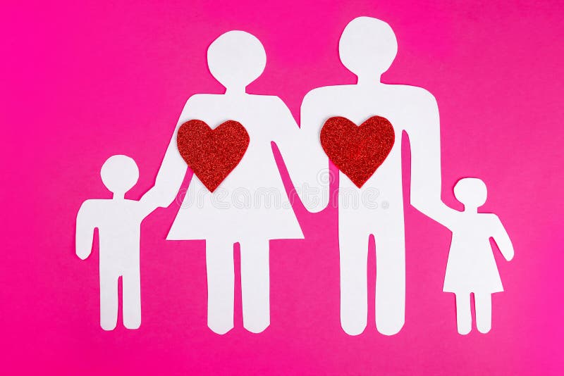 Paper Family and Heart. Love and Family Concept Stock Image - Image of ...