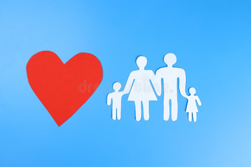 Paper Family and Heart. Love and Family Concept Stock Image - Image of ...