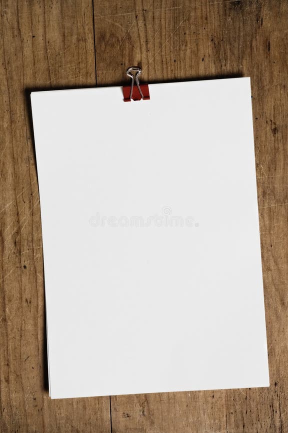 Paper fastened with clip stock image. Image of closeup - 5450757