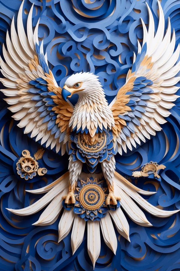 Paper Figure in the Form of a Bald Eagle Stock Illustration ...