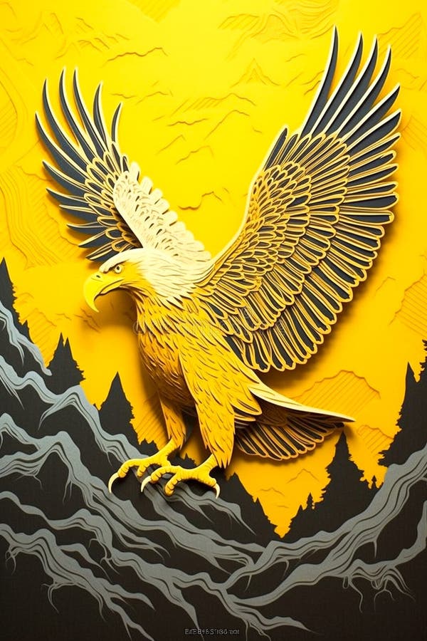 Paper Figure in the Form of a Bald Eagle Stock Illustration ...