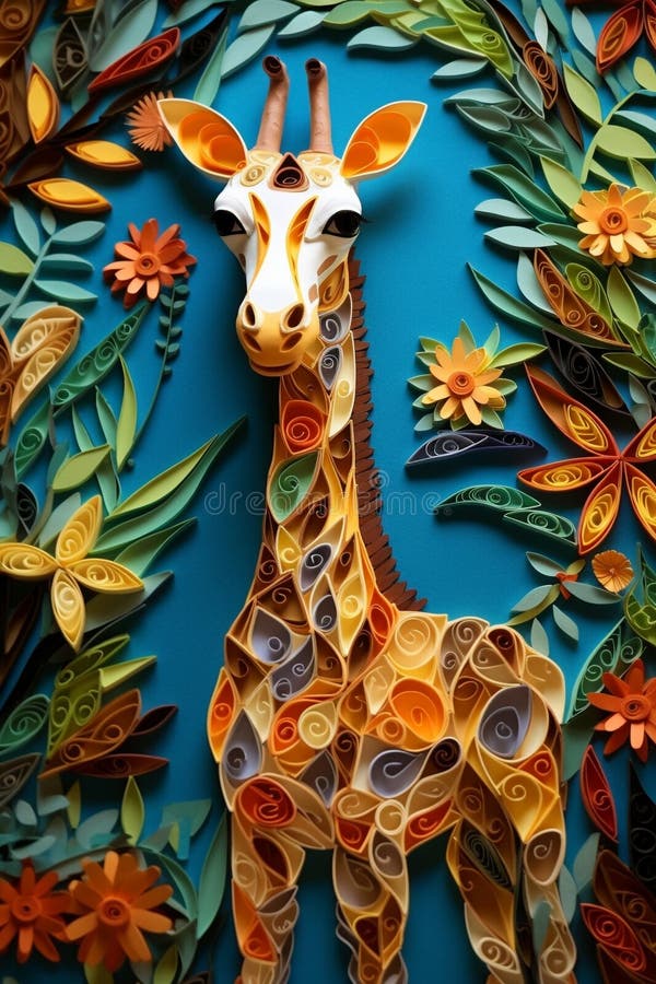 Paper Figure in the Form of a Giraffe Stock Illustration - Illustration ...