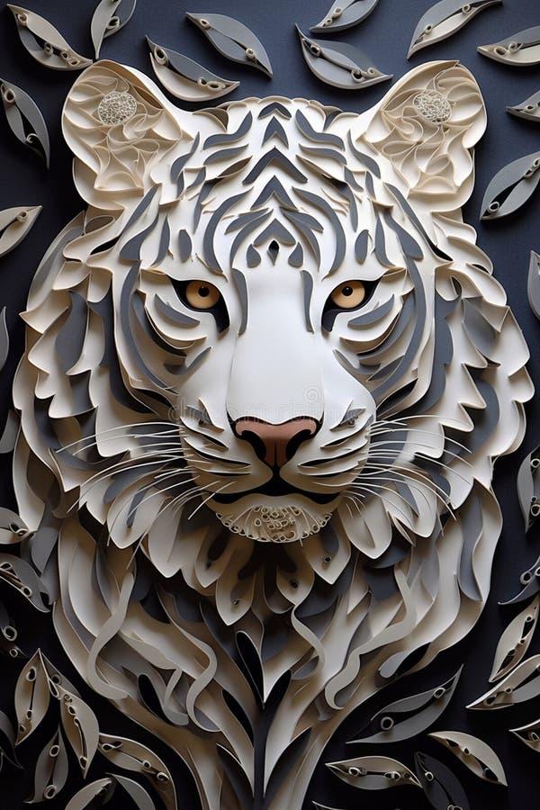 Paper Figure in the Form of a Tiger Stock Illustration - Illustration ...