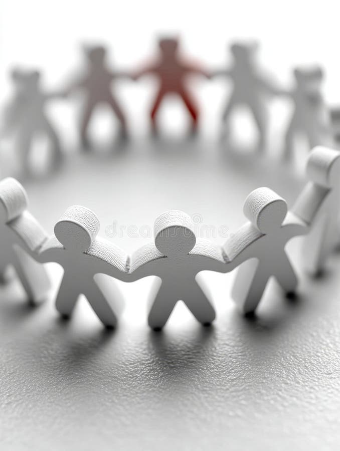 Paper Figures in a Circle, One Red, Symbolizing Diversity. Stock Image ...