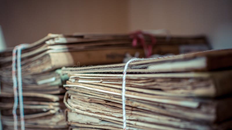 Paper Files in Folder Old Documents or Old Letter Stock Image - Image ...