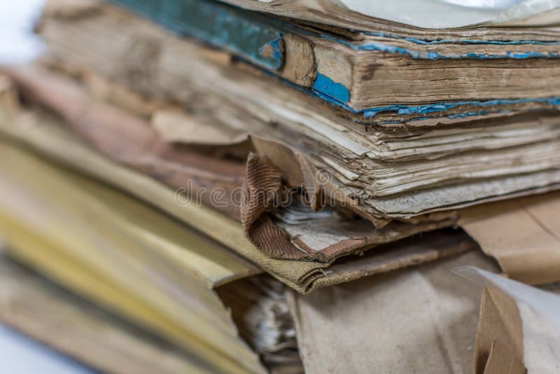 Paper Files in Folder Old Documents or Old Letter Stock Image - Image ...