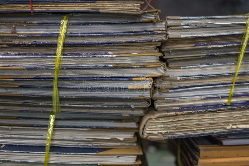 Paper Files in Folder Old Documents or Old Letter Stock Photo - Image ...