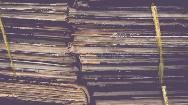 Paper Files in Folder Old Documents or Old Letter Stock Photo - Image ...