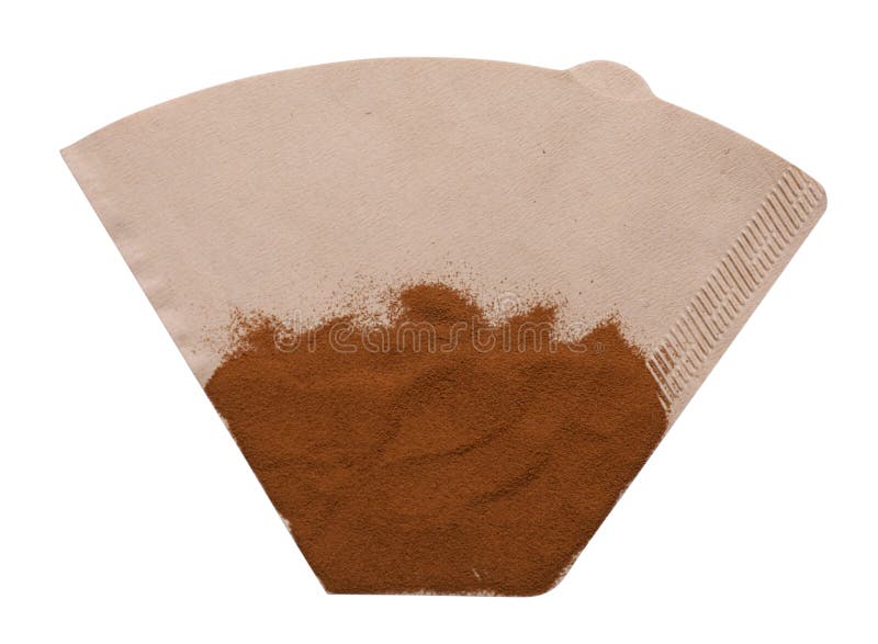 Paper Filter and Instant Coffee Powder Isolated on White, Top View ...