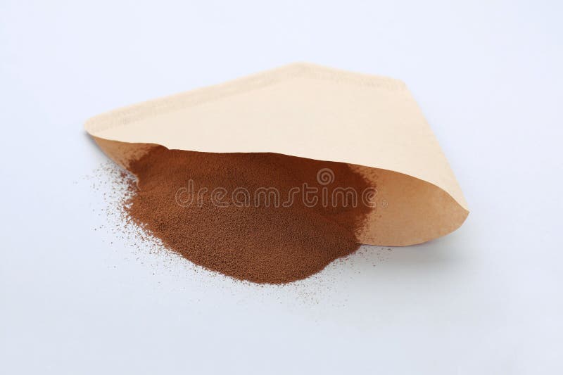 Paper Filter and Instant Coffee on White Background Stock Image - Image ...