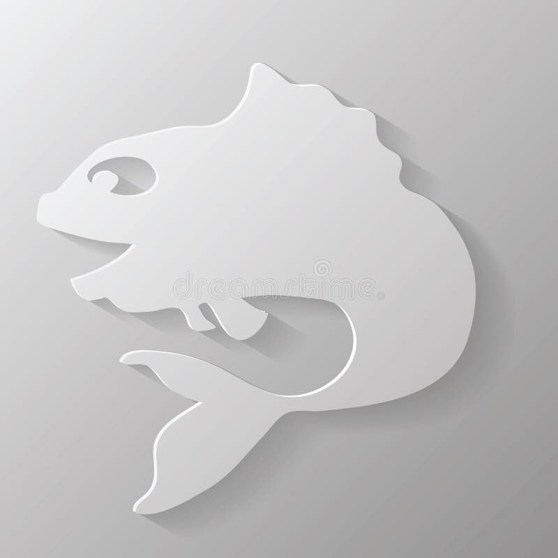 Paper Fish Illustration. Cartoon Sea Landscape. Moon, Cloud, Star ...