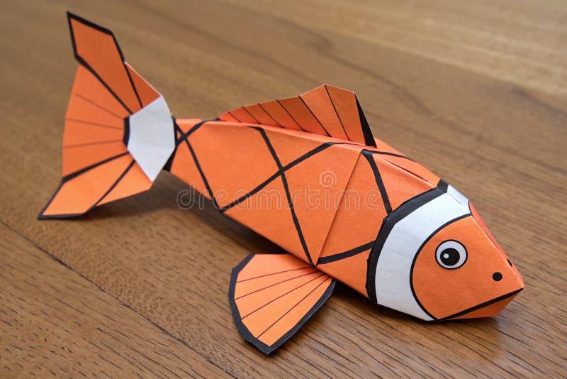 Paper Fish Folded with Origami Technique - Generated by Ai Stock ...
