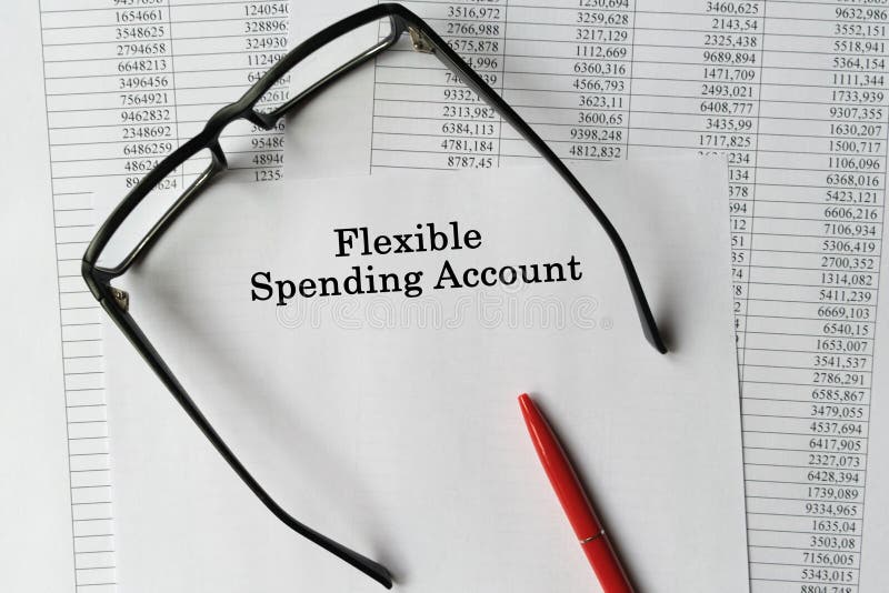 Paper with Flexible Spending Account FSA on a Table Stock Photo - Image ...