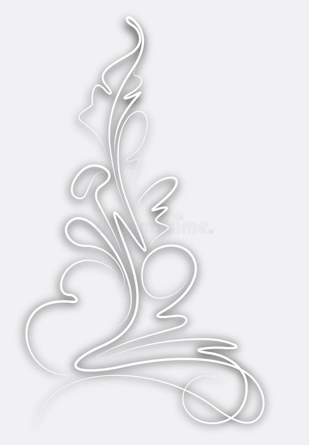 Paper Floral Branch in Cut of Paper Style. Stock Vector - Illustration ...