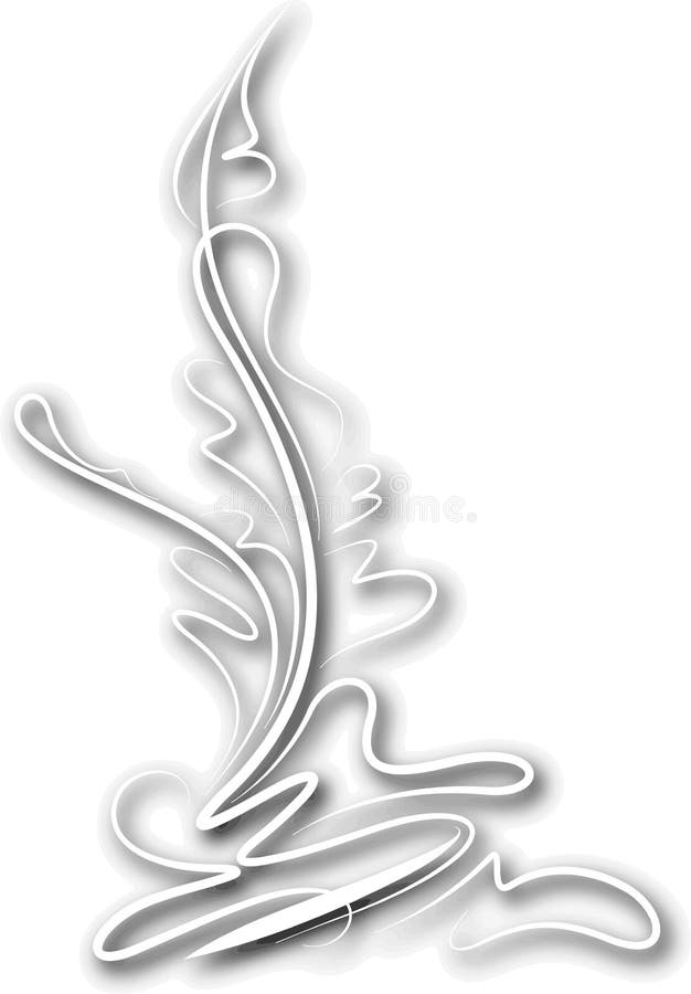 Paper Floral Branch in Cut of Paper Style. Stock Vector - Illustration ...