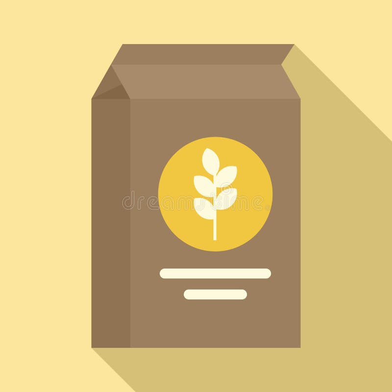 Paper Flour Package Icon, Flat Style Stock Vector - Illustration of ...
