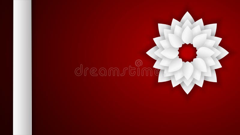 Paper Flower on Red Background. Greeting Card Stock Vector ...
