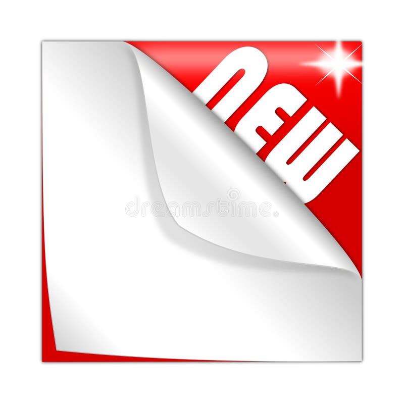 Paper with Folded Corner of a New Sign Stock Illustration ...