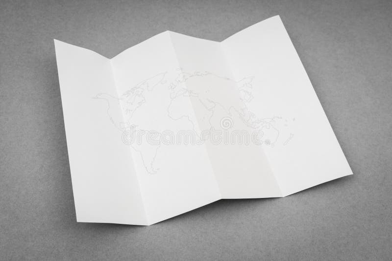 Paper Folded with World Map . Stock Photo - Image of earth, concept ...